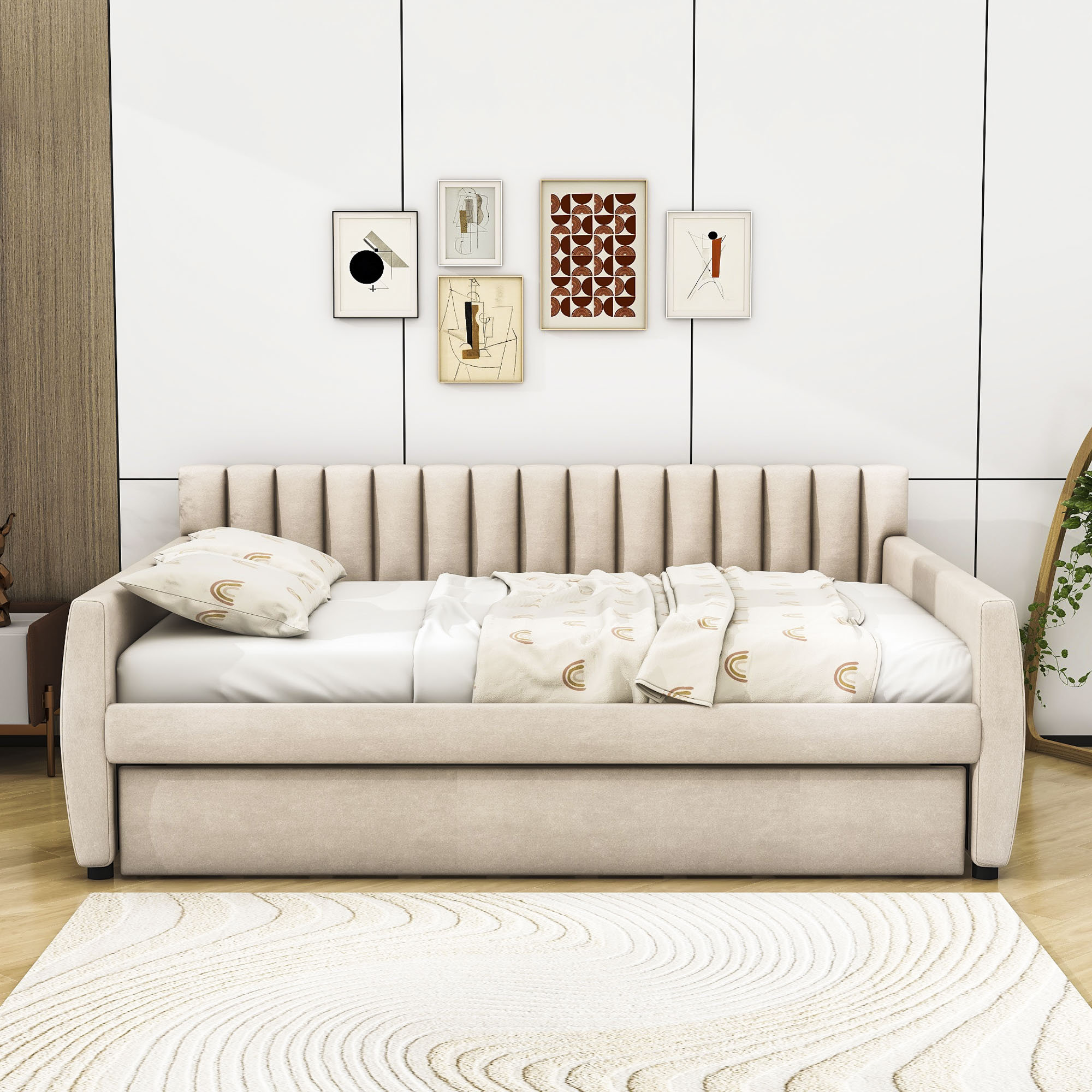 Hokku Designs Basmala Full Double Daybed with Trundle Wayfair